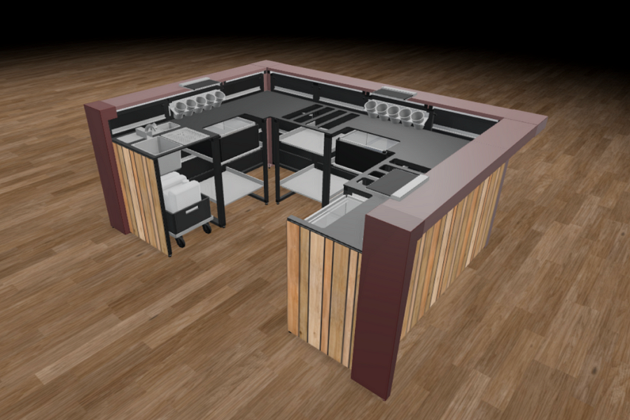 Configurator for mobile bars and backbars
