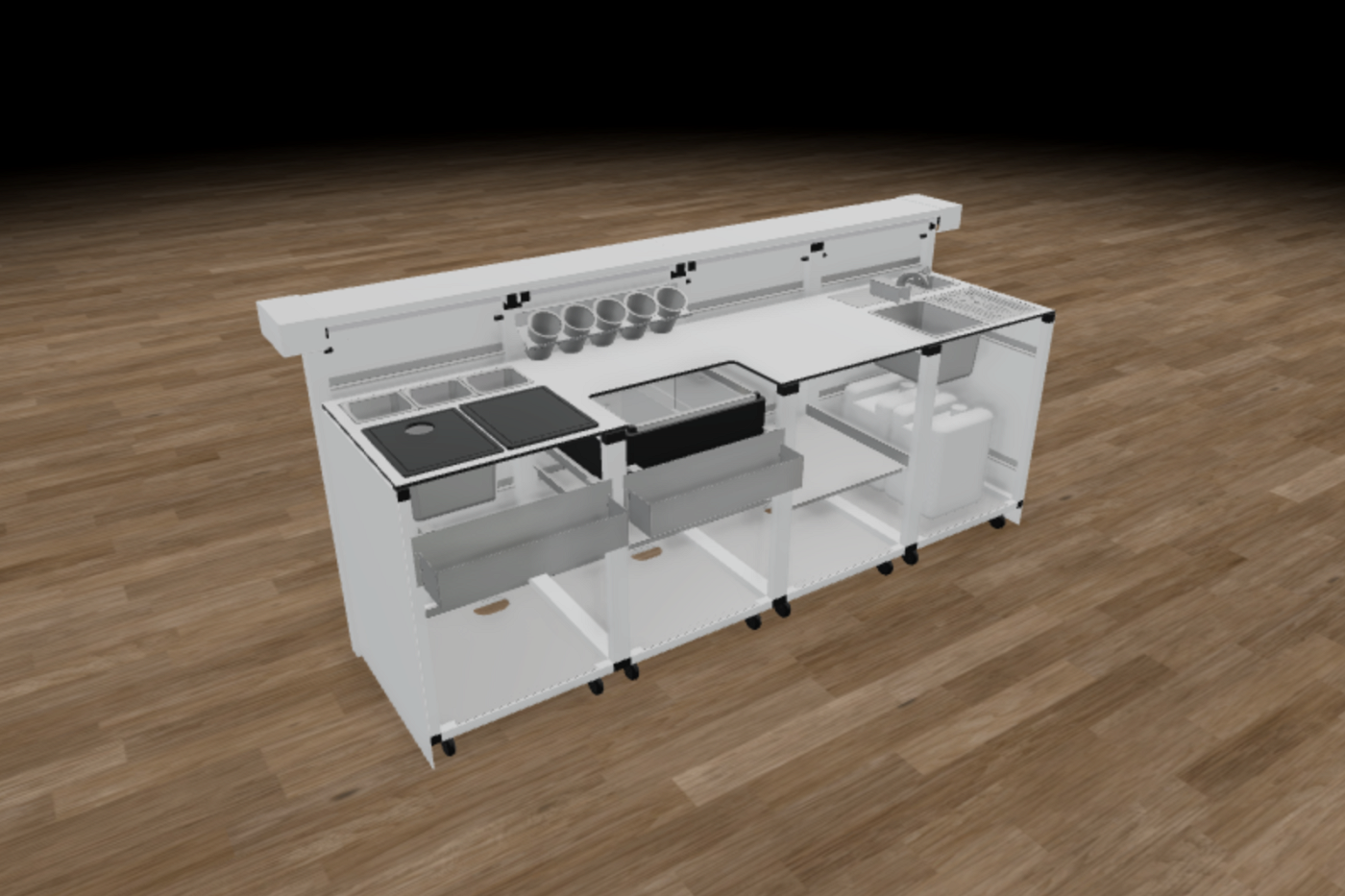Configurator for mobile bars and backbars